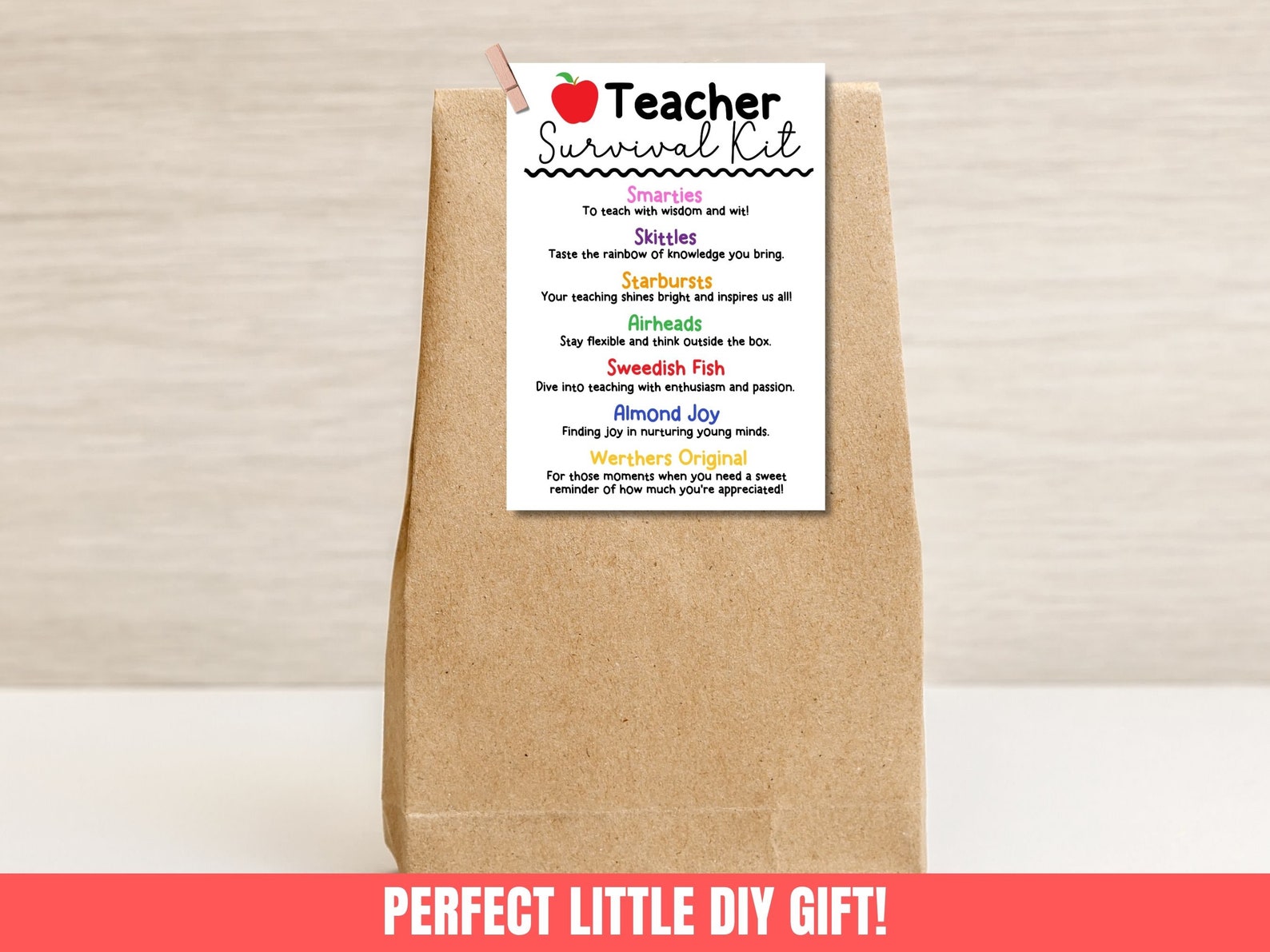 Teacher Survival Kit Gift Tags Printable Teacher Survival Kit Gift ...