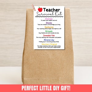Teacher Survival Kit Gift Tags Printable Teacher Survival Kit Gift ...