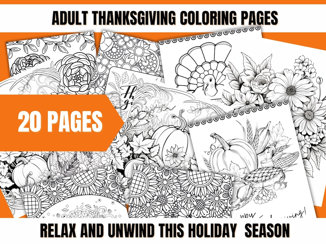 Printable Thanksgiving Adult Coloring Pages, Thanksgiving Coloring ...