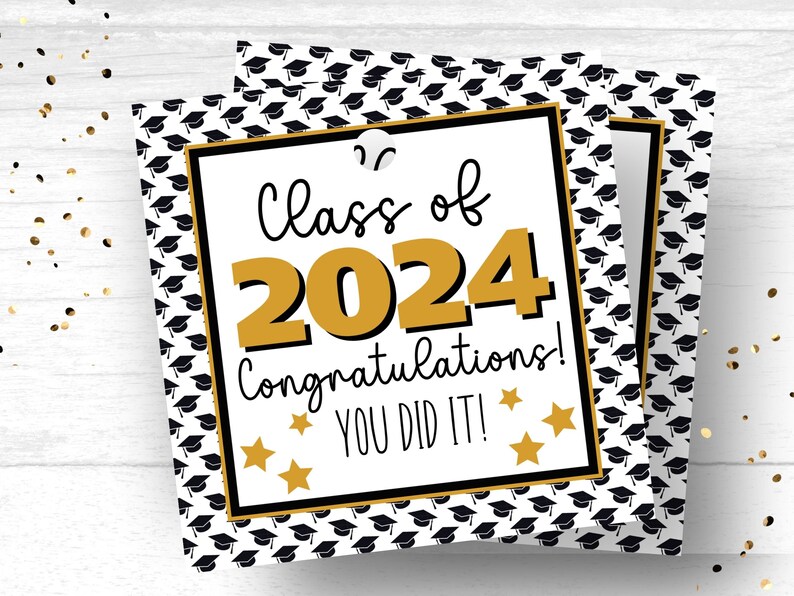 2024 Graduation Tags Printable Gift Tags Class of 2024 Tags Grad Party ...