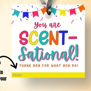 Candle Gift Tag Teacher Appreciation Scent-sational Tag Candle Gift ...