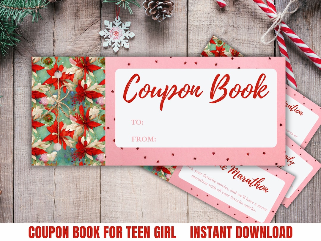 Christmas Coupon Book for Teen Girl Holiday Coupon Book - Etsy