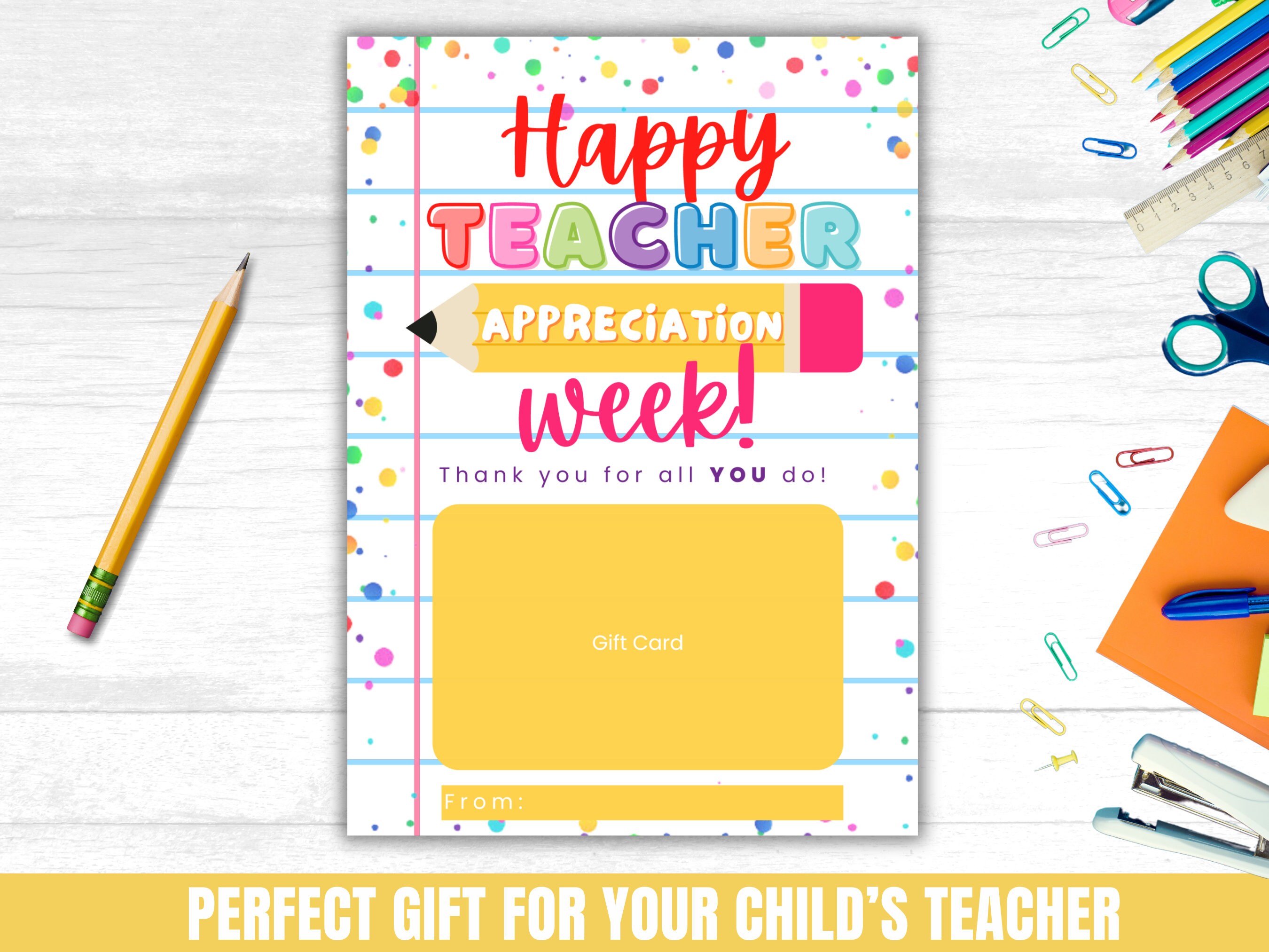 Primary Teacher Appreciation Gift Card Holder, Printable Gift for ...