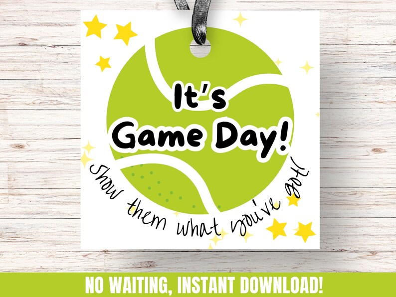 Tennis Game Day Treat Tag Tennis Kids Sports Tag Tennis Team Favors for ...