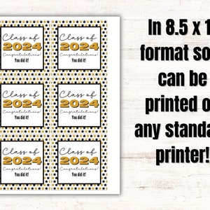 2024 Graduation Tags Printable Gift Tags Class of 2024 Tags Grad Party ...