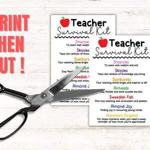 Teacher Survival Kit Gift Tags Printable Teacher Survival Kit Gift ...