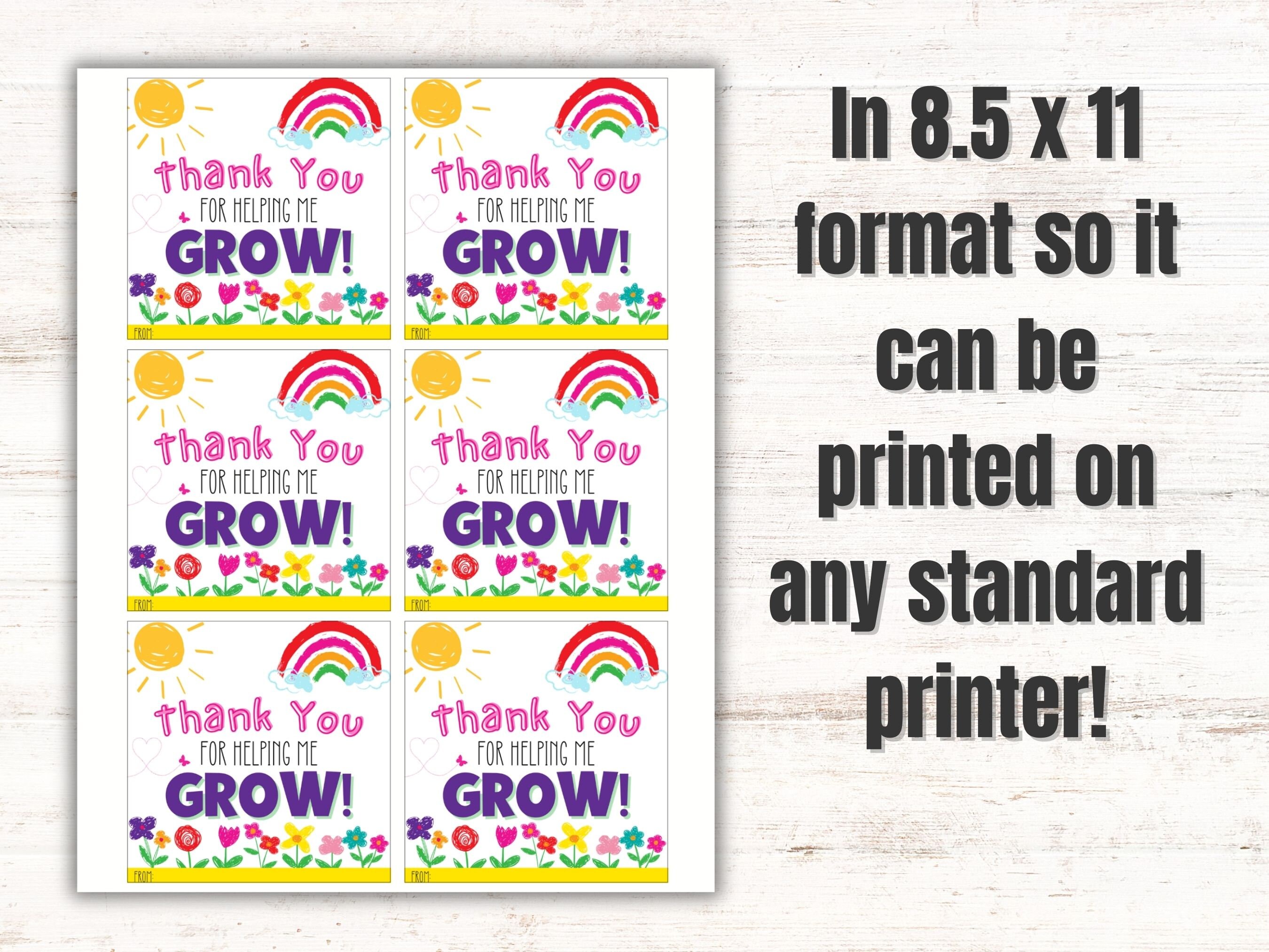 Flower Gift Tag Teacher Appreciation Thank You Tag Preschool Teacher ...