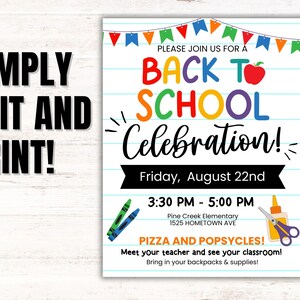 Editable Back-to-school Flyer Canva Template for Schools & Teachers ...