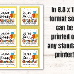 Employee Appreciation Gummy Bear Tags Employee Appreciation Tags ...