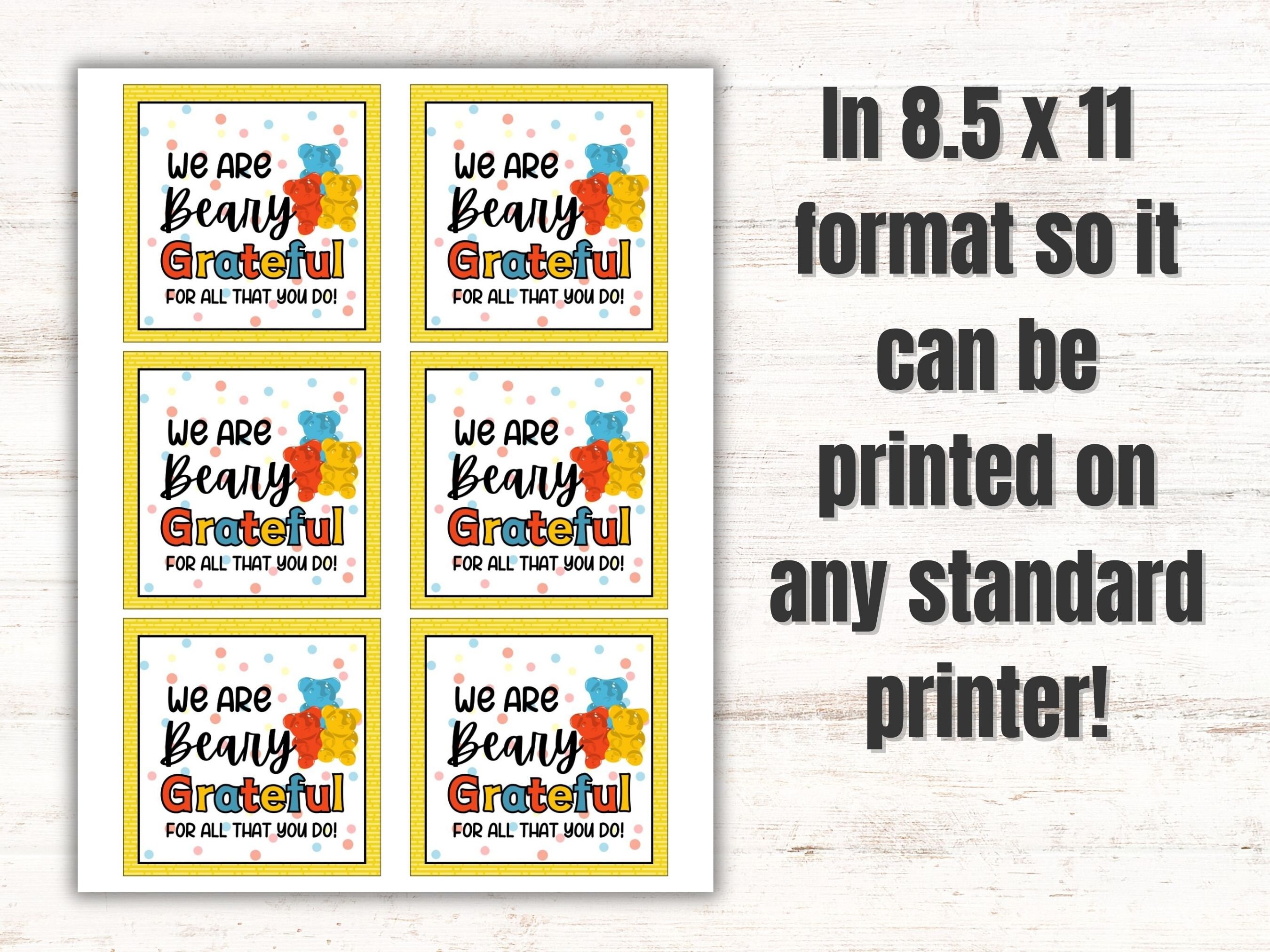 Employee Appreciation Gummy Bear Tags Employee Appreciation Tags ...