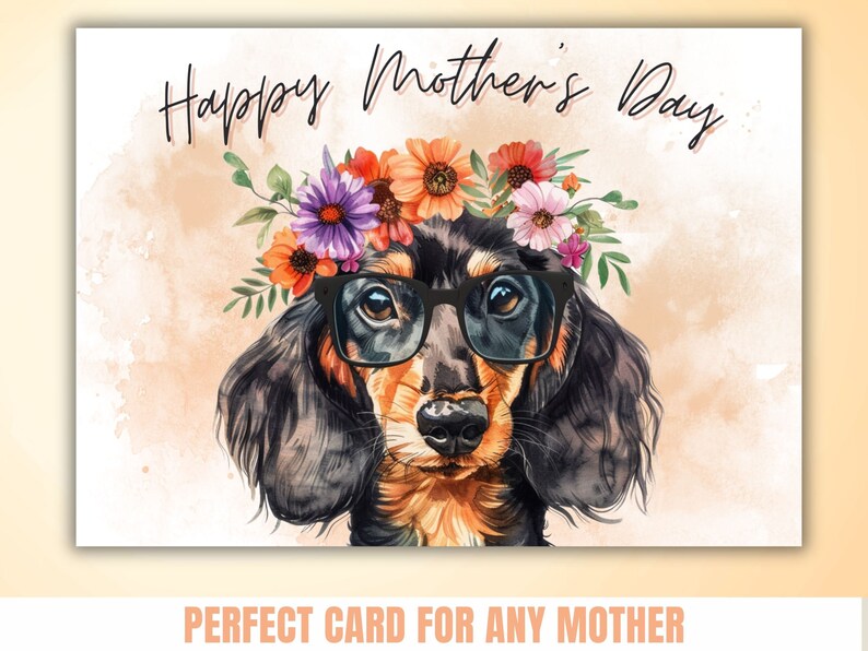 Dachshund Mother's Day Card, Printable Dachshund Mother's Day Card ...