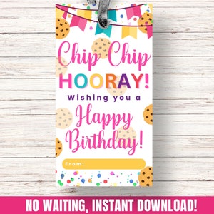 Chip Chip Hooray Birthday Gift Tag Printable Birthday Treat Tag Cookie ...