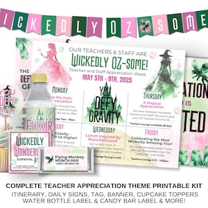 Wicked Teacher Appreciation Week Bundle Theme Ideas Editable Teacher ...