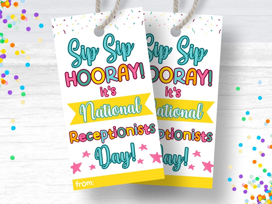 Receptionist Day Gift Tag Printable Receptionists Thank You Tag ...
