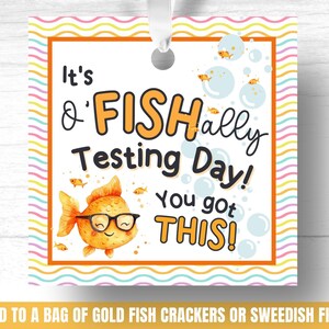 Fish Cracker Good Luck Testing Tag Snack Tags Student Good Luck Test ...