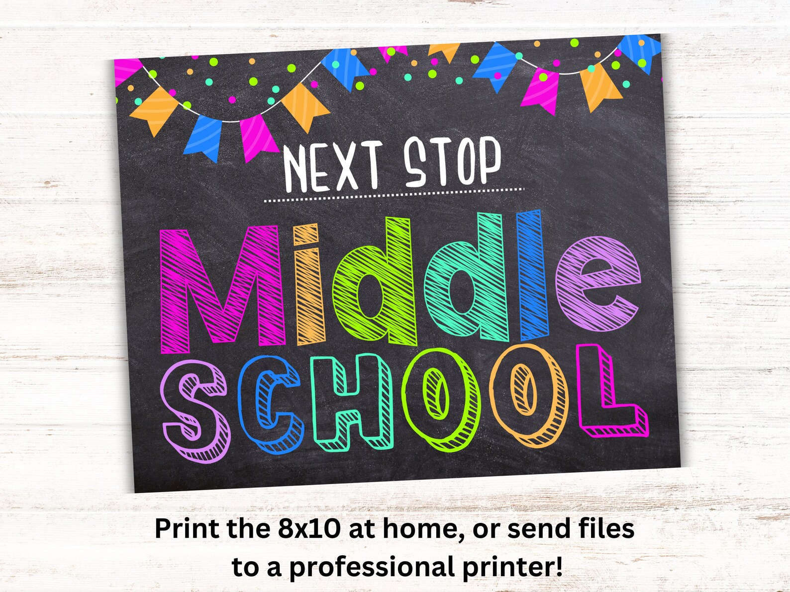 Elementary Graduation Next Stop Middle School Sign Printable Chalkboard ...