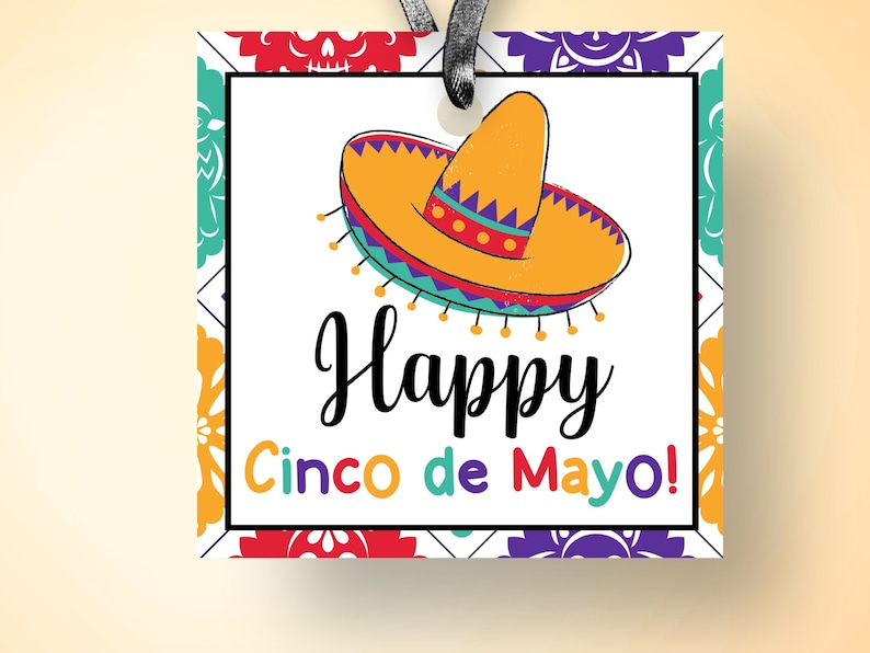 Happy Cinco De Mayo Gift Tags Printable Fiesta Tags Mexican Celebration ...