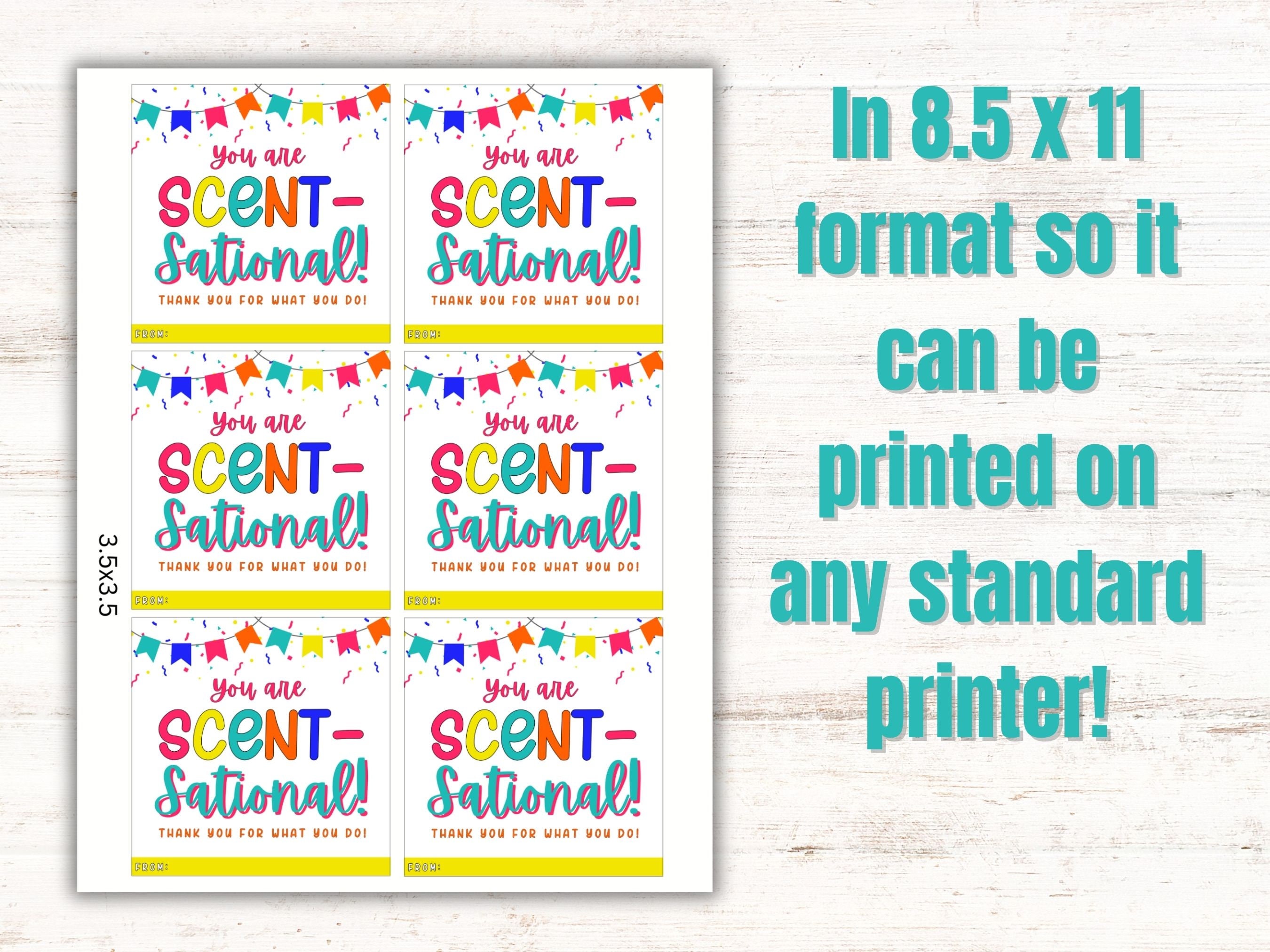 Candle Gift Tag Teacher Appreciation Scent-sational Tag Candle Gift ...