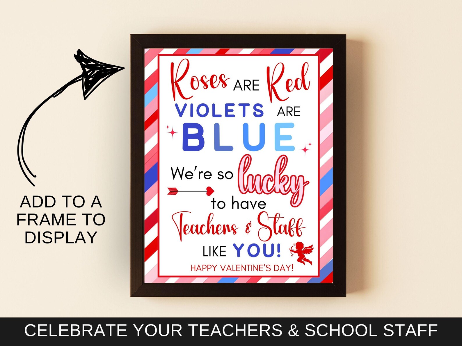 Valentine Teacher & Staff Appreciation Sign Printable Teacher Display ...