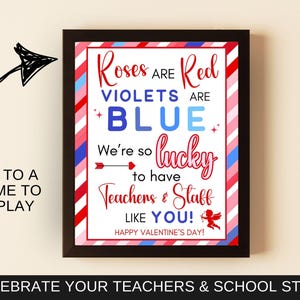 Valentine Teacher & Staff Appreciation Sign Printable Teacher Display ...