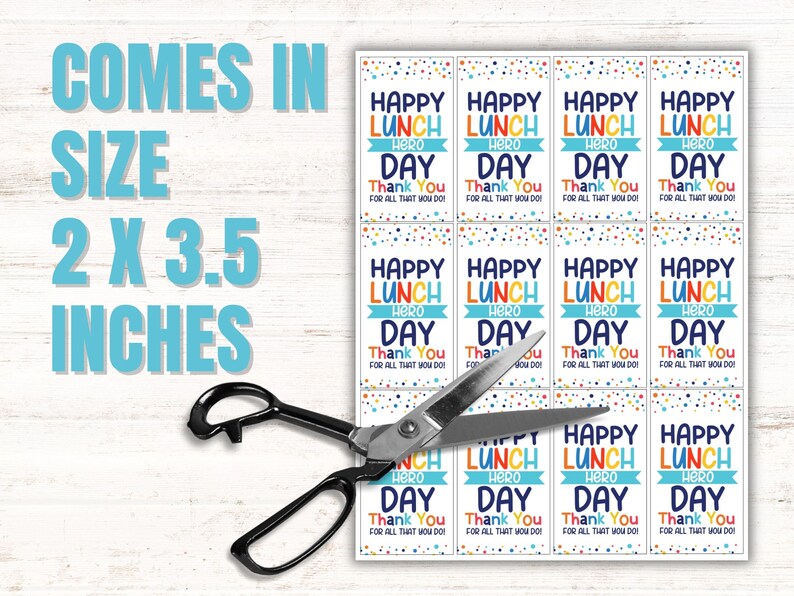 Lunch Hero Day Gift Tag Printable Lunch Hero Thank You Tag Lunch Hero ...