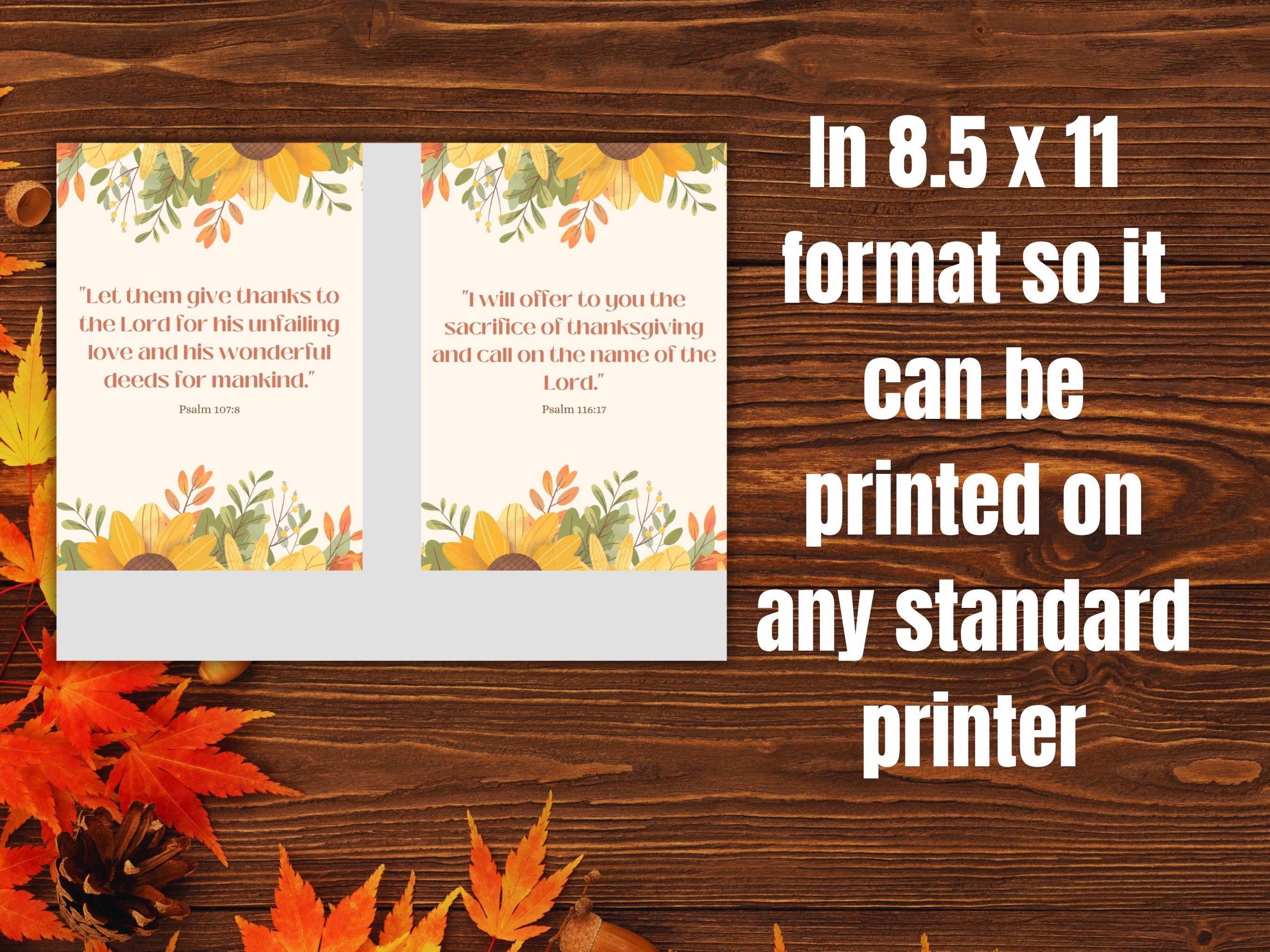 Printable Thanksgiving Scripture Cards, Bible Verse Thanksgiving Cards ...