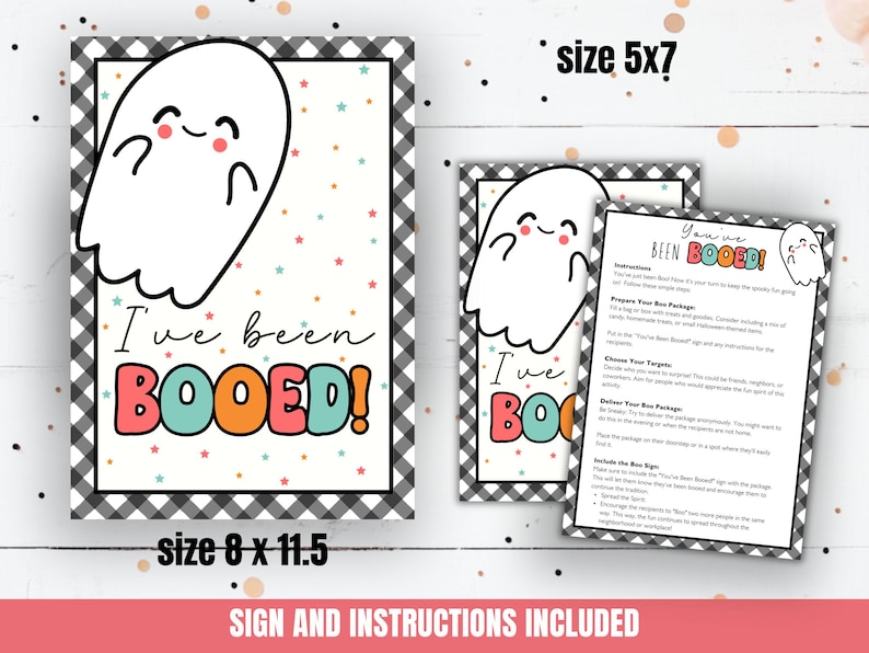 Halloween Neighbor You've Been Booed Boo Basket Tag Coworker Boo Game ...