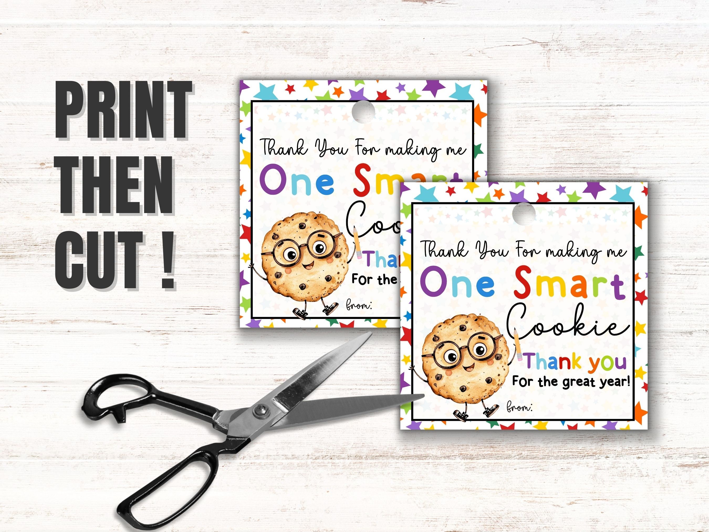 One Smart Cookie Tag Summer Teacher Appreciation Cookie Gift Tag ...