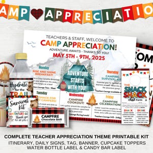 Camping Teacher Appreciation Week Bundle Theme Ideas Editable Teacher ...