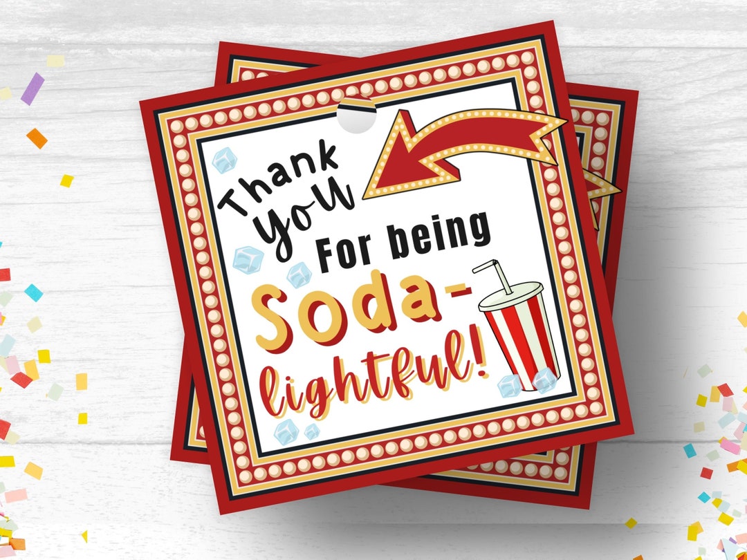 Soda Gift Tag Teacher Appreciation Tags Staff Appreciation Soda ...