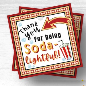 Soda Gift Tag Teacher Appreciation Tags Staff Appreciation Soda ...