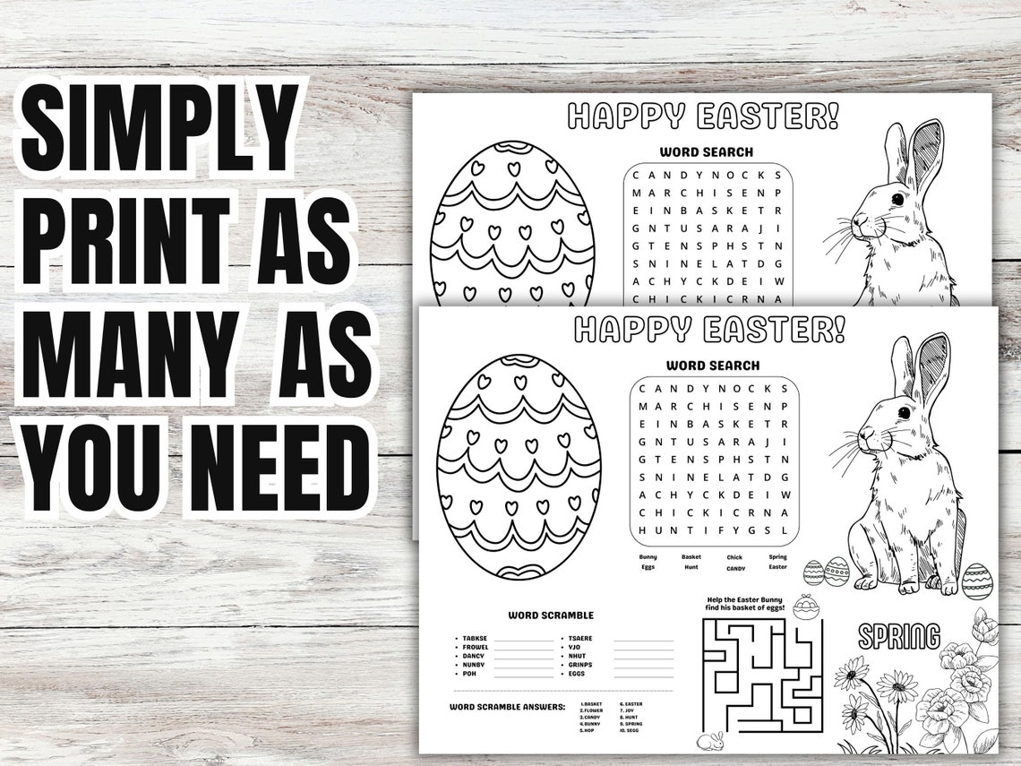 Easter Placemat Printables, Easter Printables Church, Easter Coloring ...