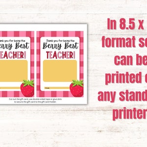 Berry Best Teacher Appreciation Gift Card Holder Primary Teacher ...