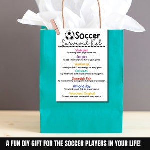 Soccer Survival Kit Gift Tags Printable Soccer Team Survival Kit Soccer ...