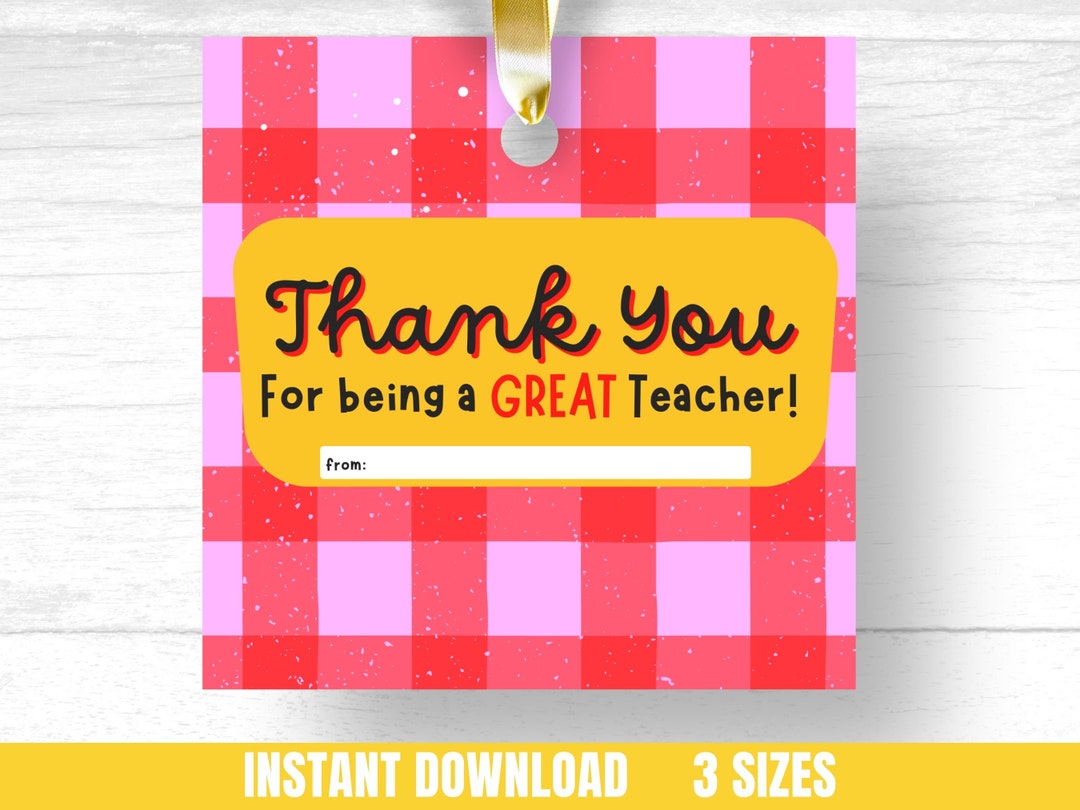 Teacher Appreciation Week Gift Tags, Printable Gift Tags for Teacher ...