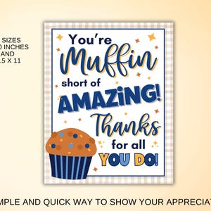Muffin Appreciation Sign Printable Breakfast Bar Sign Muffin Teacher ...