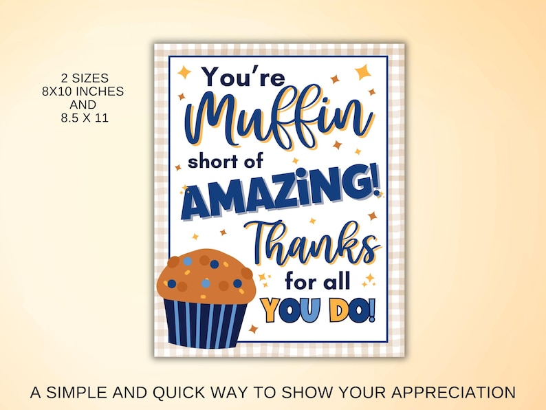 Muffin Appreciation Sign Printable Breakfast Bar Sign Muffin Teacher ...