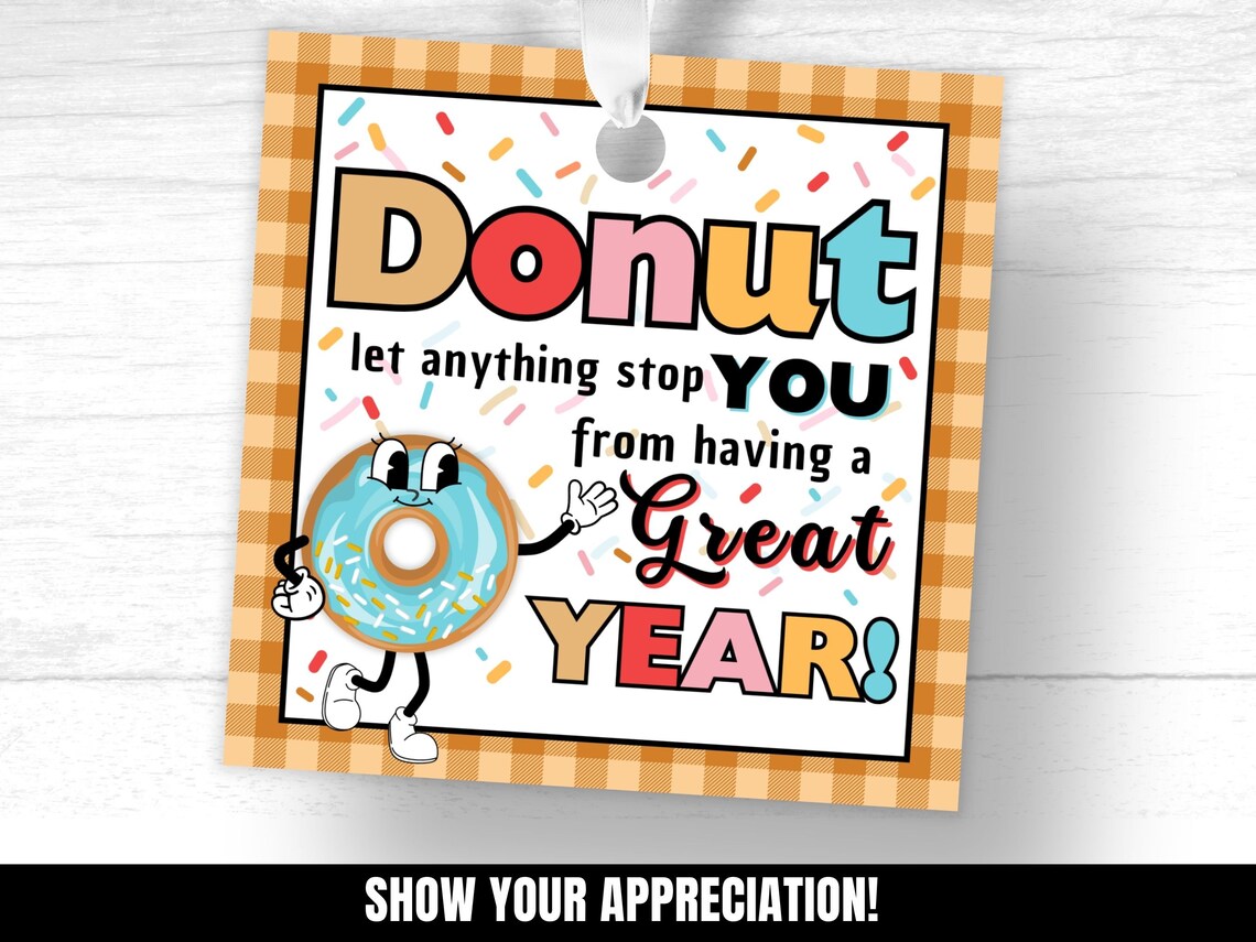 Back to School Donut Tag Printable 1st Day of School Tag Back to School ...
