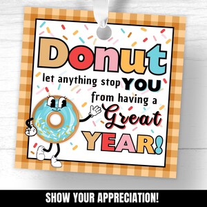 Back to School Donut Tag Printable 1st Day of School Tag Back to School ...