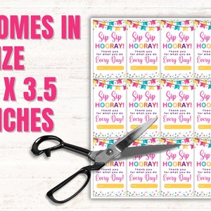Sip Sip Hooray Appreciation Gift Tag Printable Sip Sip Hooray Teacher ...