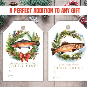 Christmas Gift Tags for Fisherman, Fish Christmas Gift Tags, Fishmas ...