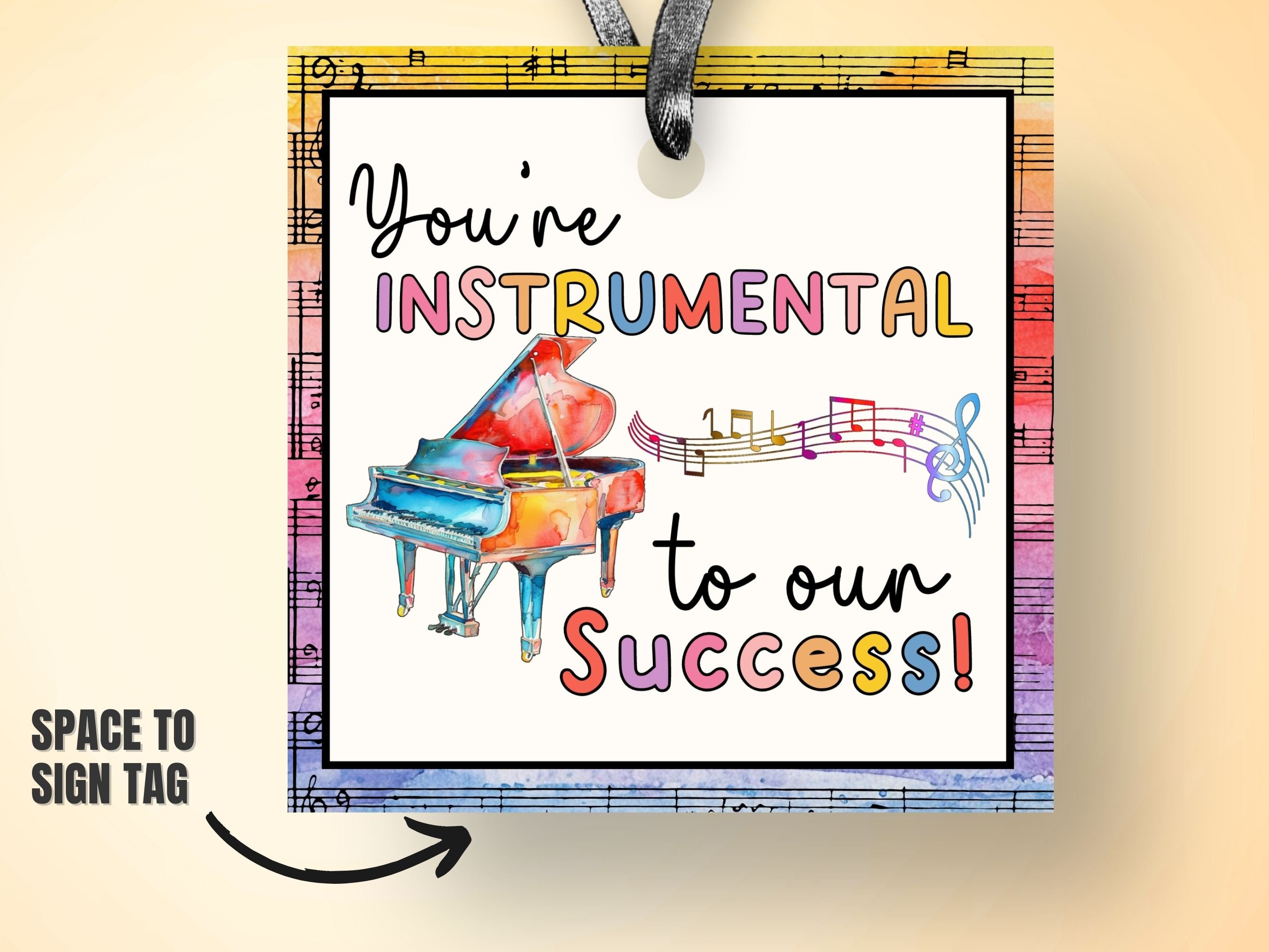 Music Teacher Appreciation Tag Piano Teacher Appreciation Tag Music ...