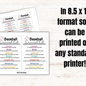 Baseball Survival Kit Gift Tags Printable Baseball Team Survival Kit ...