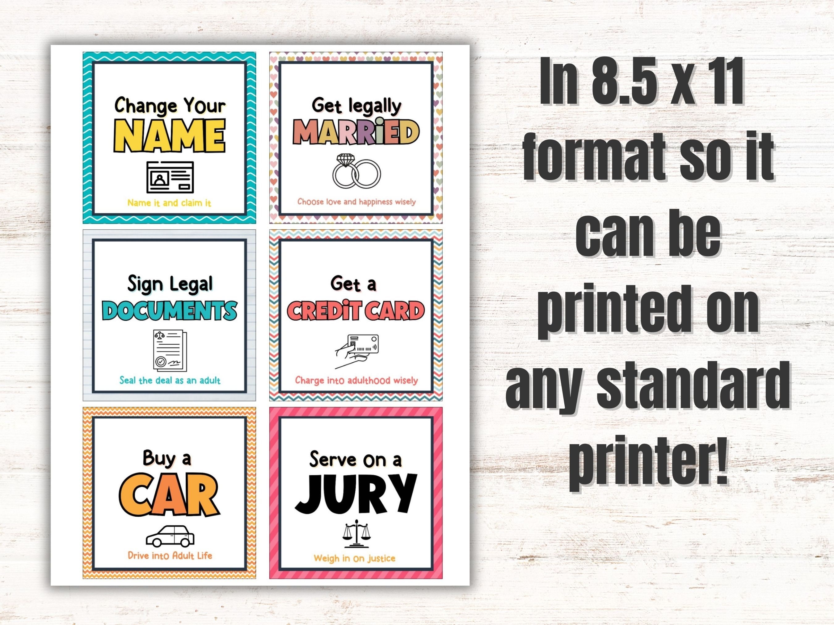 18th Birthday Gift Tag Set 18 Things You Can Do When You Are 18 Gift ...