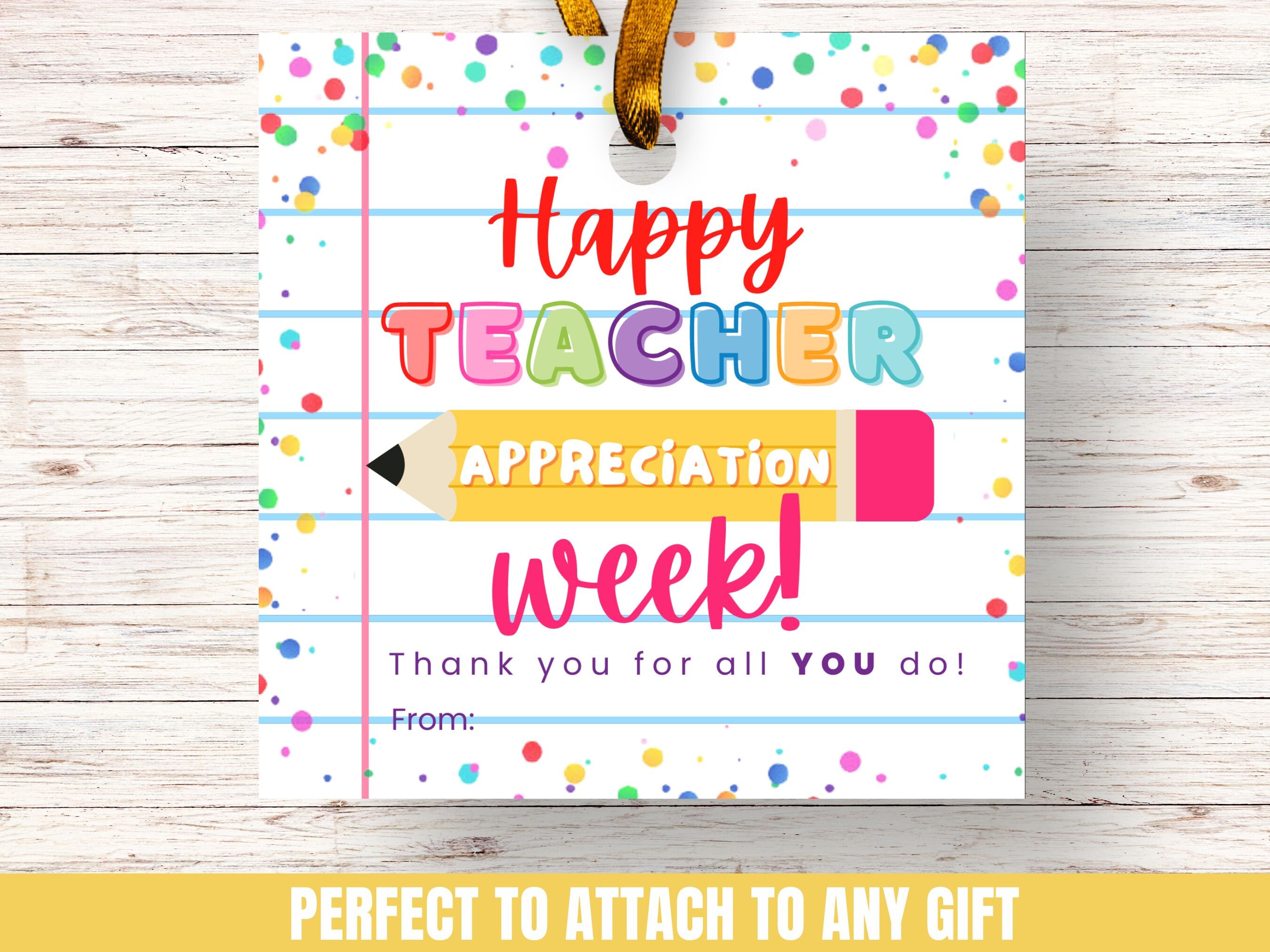 Primary Teacher Appreciation Gift Tags, Printable Gift Tag for Teacher ...