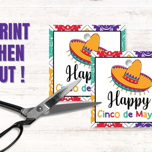 Happy Cinco De Mayo Gift Tags Printable Fiesta Tags Mexican Celebration ...