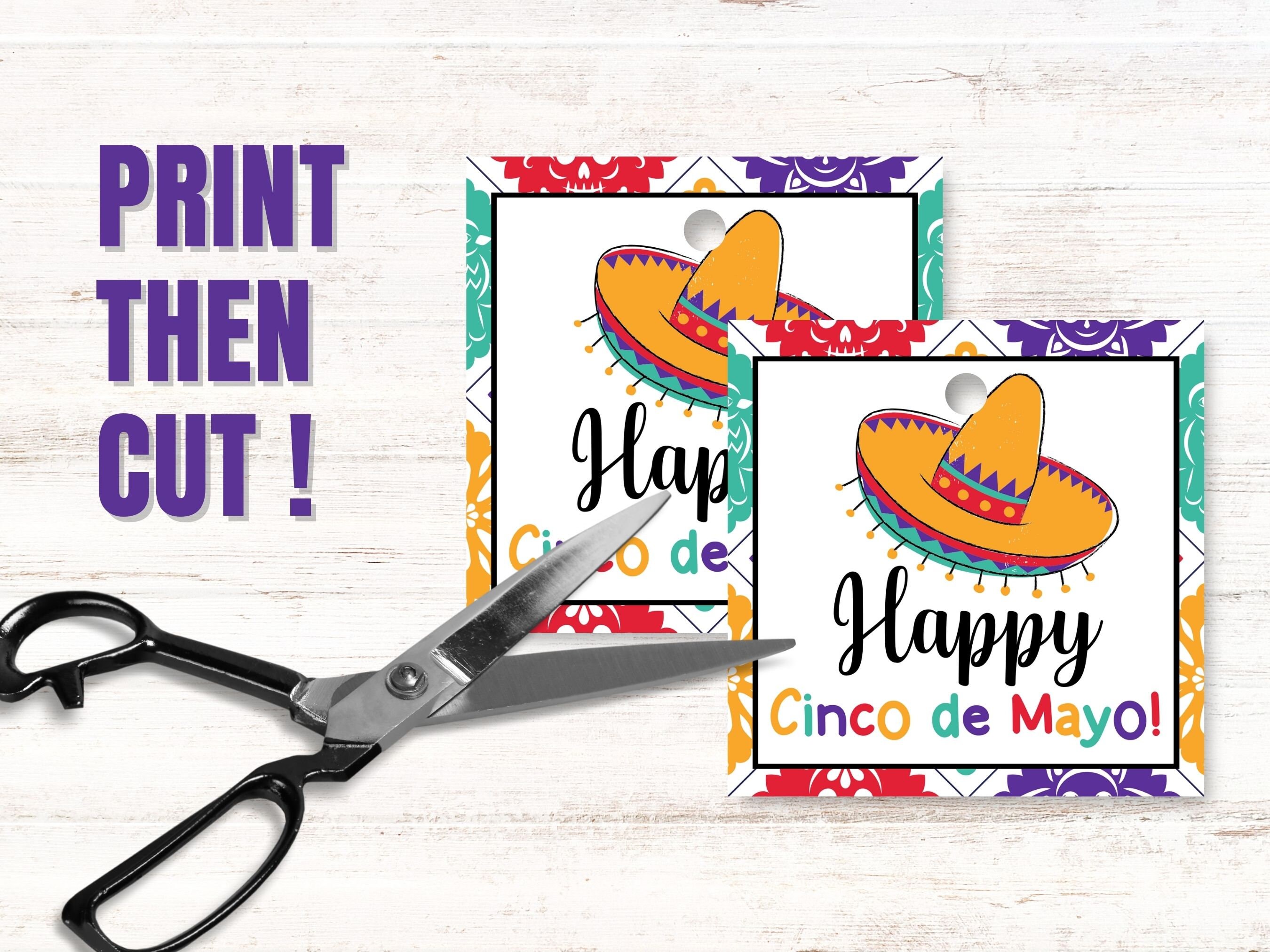 Happy Cinco De Mayo Gift Tags Printable Fiesta Tags Mexican Celebration ...