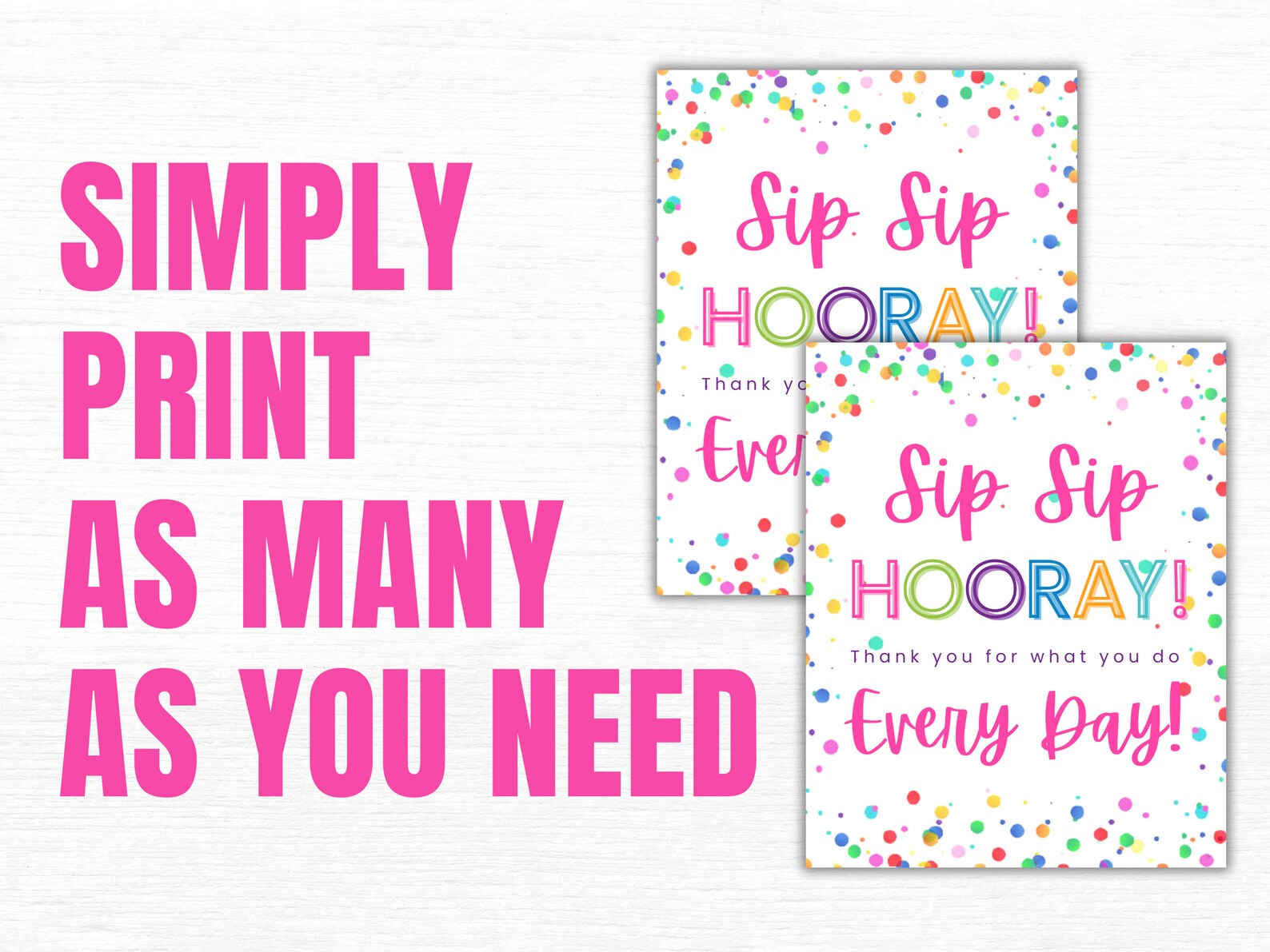 Sip Sip Hooray Appreciation Sign Printable Sip Sip Hurray Teacher ...