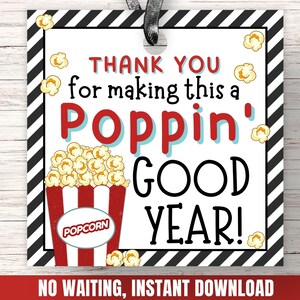 End of the Year Popcorn Tag Teacher Appreciation Tag End of Year Last ...