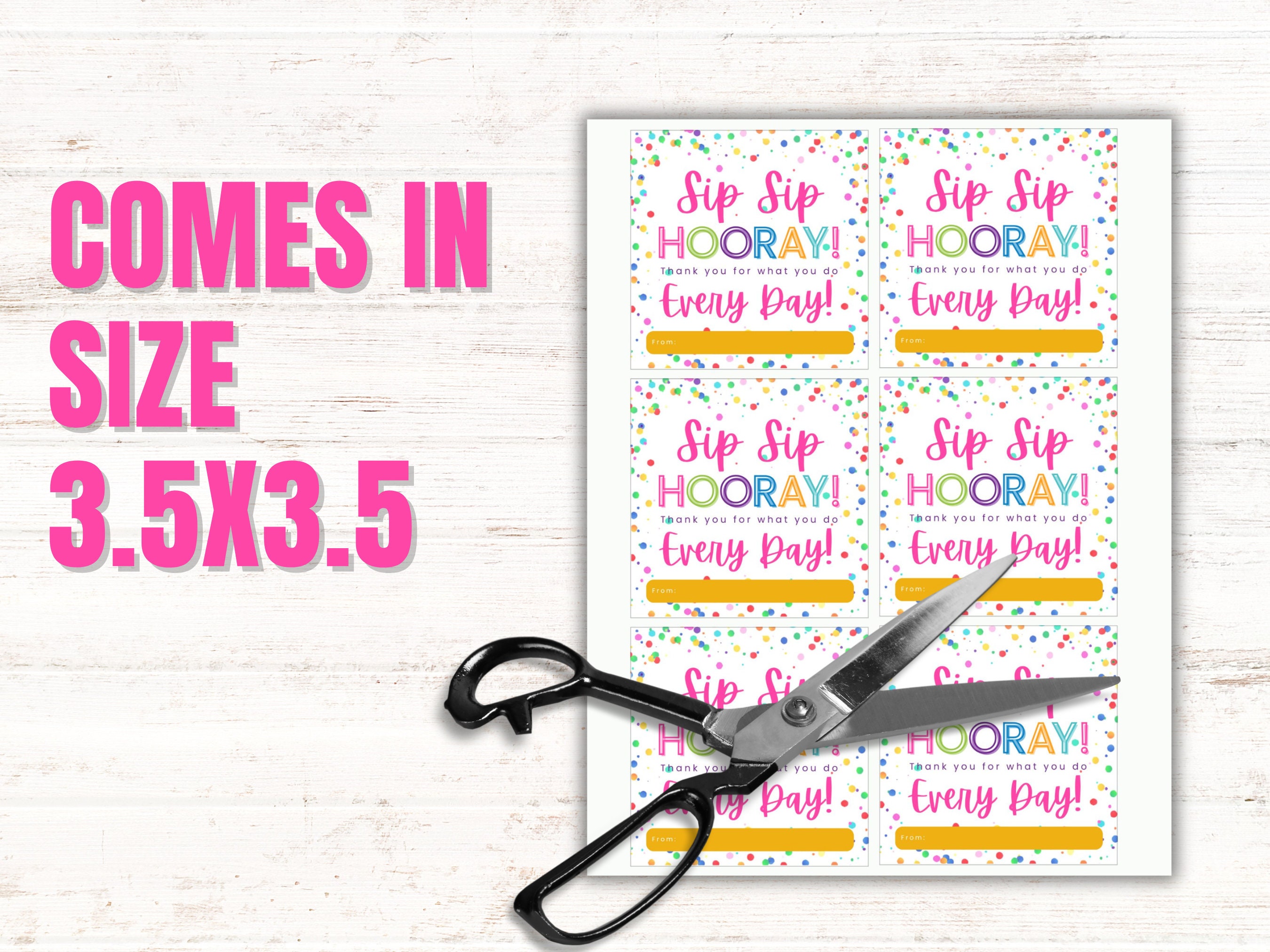 Sip Sip Hooray Teacher Appreciation Tag, Teacher Appreciation Week Tag ...